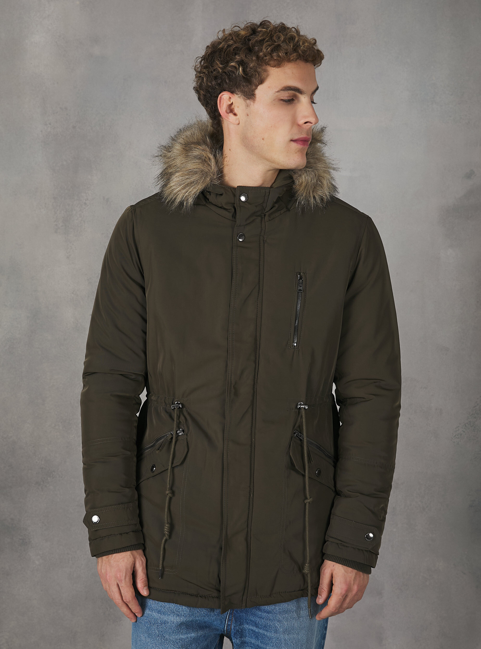 Hooded padded parka