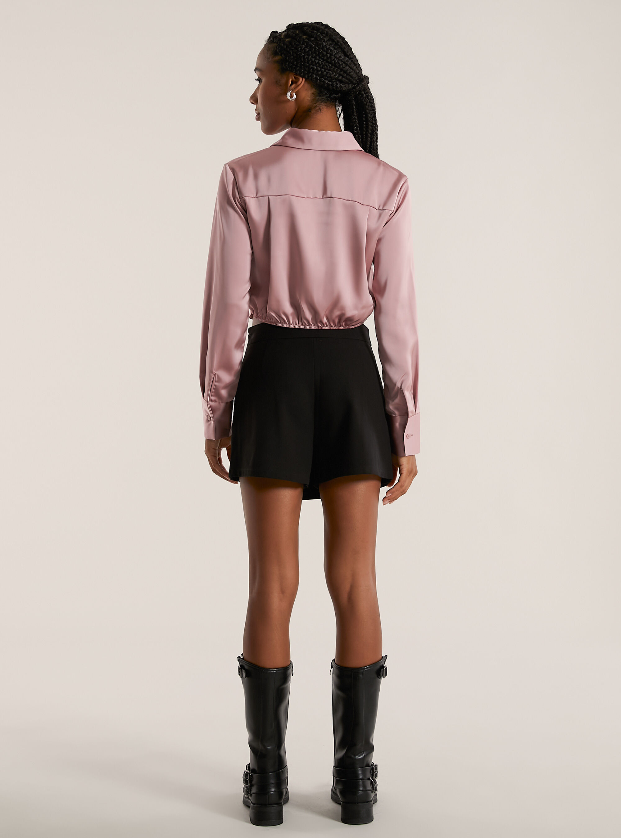 Cropped satin shirt | Alcott | Women's Shirts and Blouse Cropped satin shirt | Alcott | Women's Shirts and Blouse