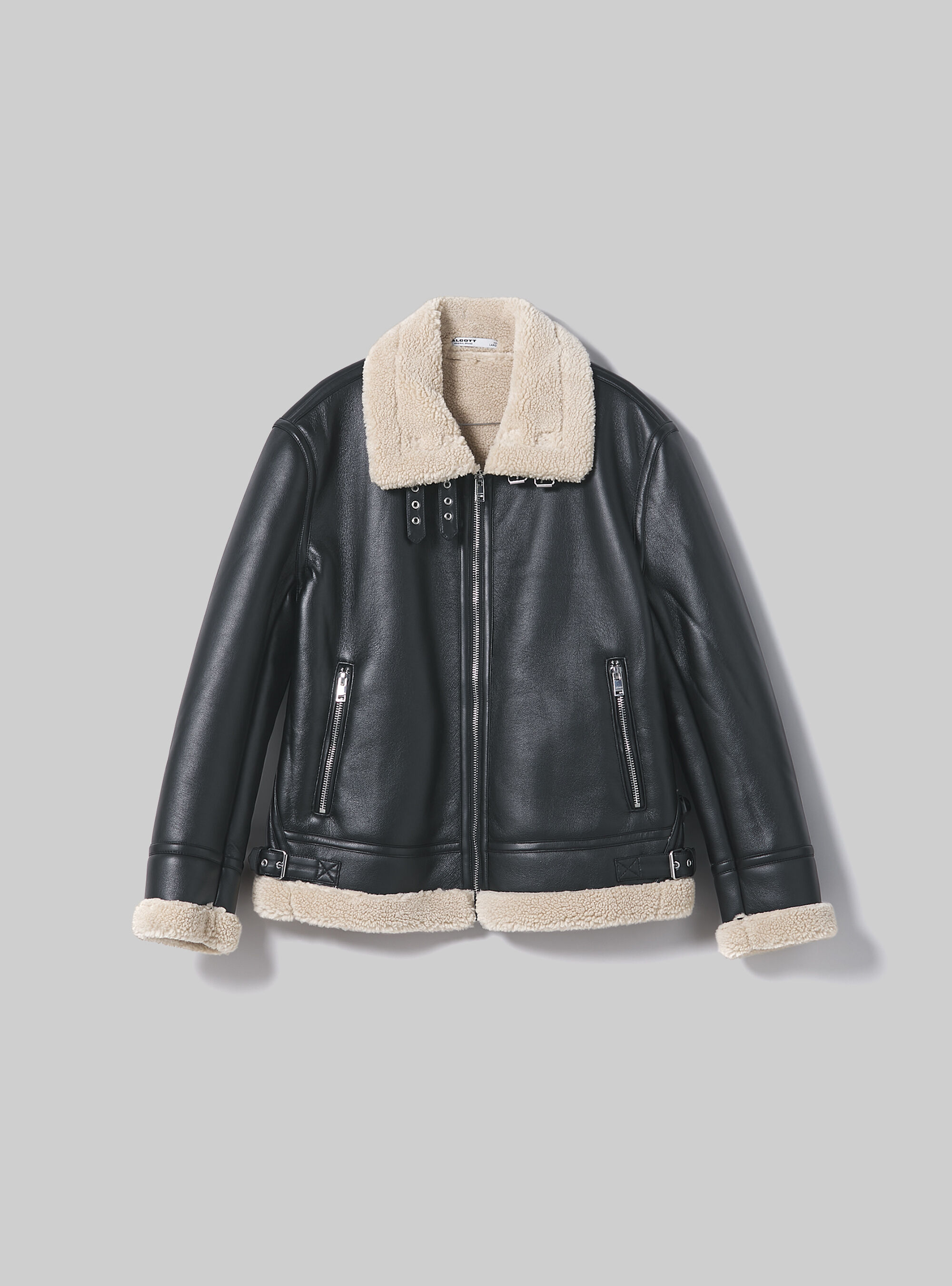 Leather-effect sheepskin jacket | Alcott | Men's Jackets