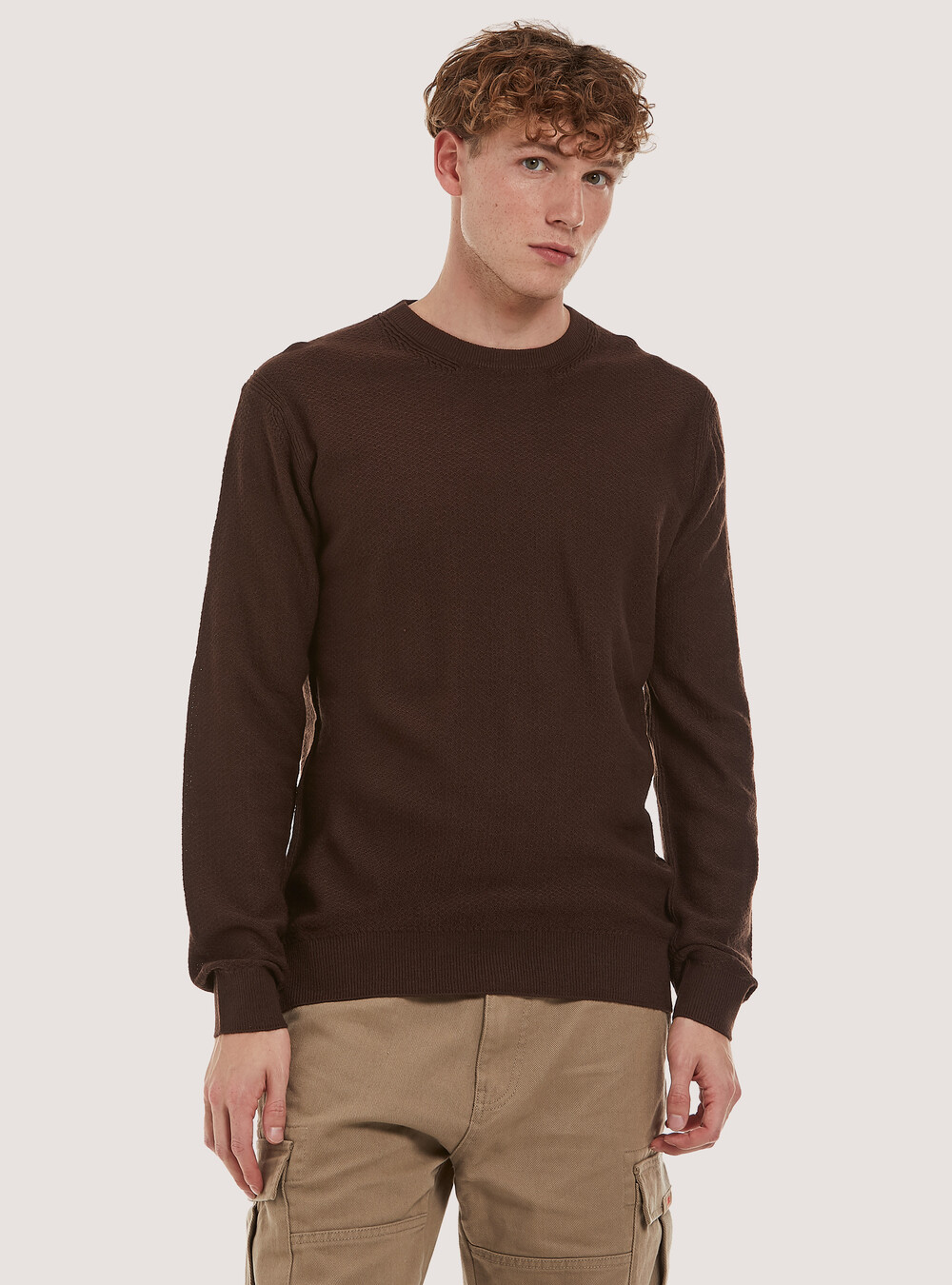 Pullover Fine In Misto Lana Con Punto Intrecciato