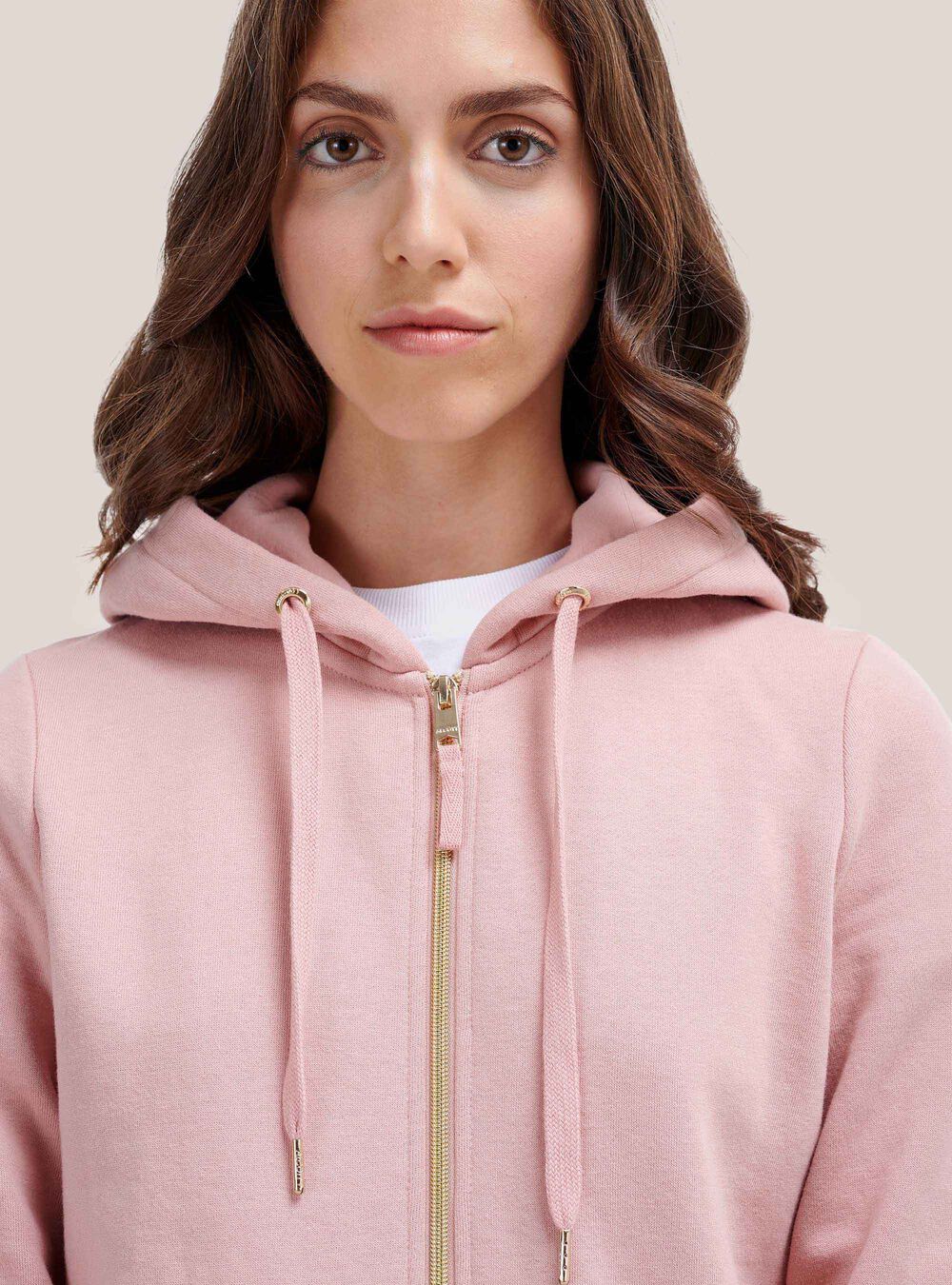 Felpa basic con zip e cappuccio