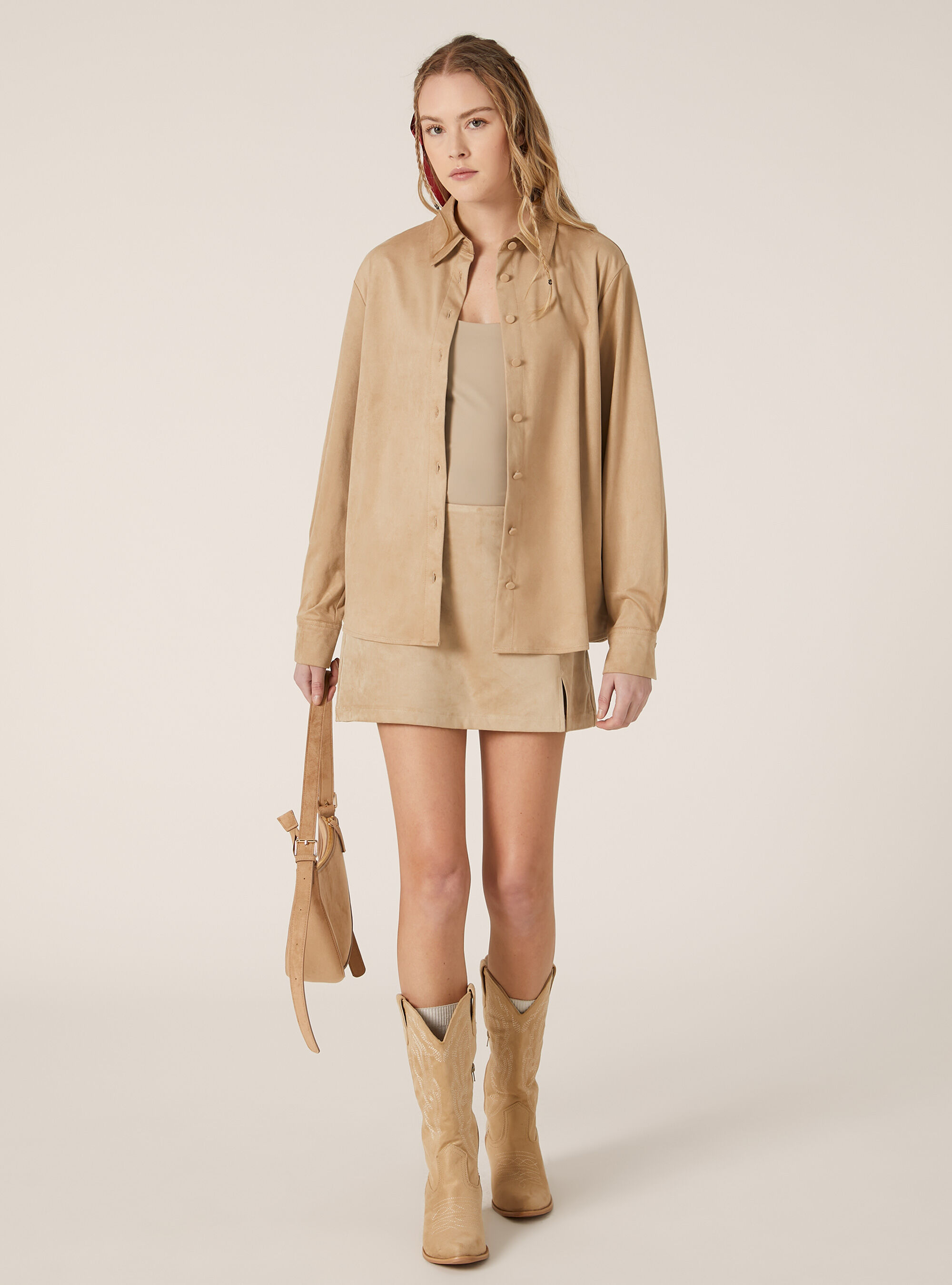 Suede effect shirt | Alcott | Women's Shirts and Blouse