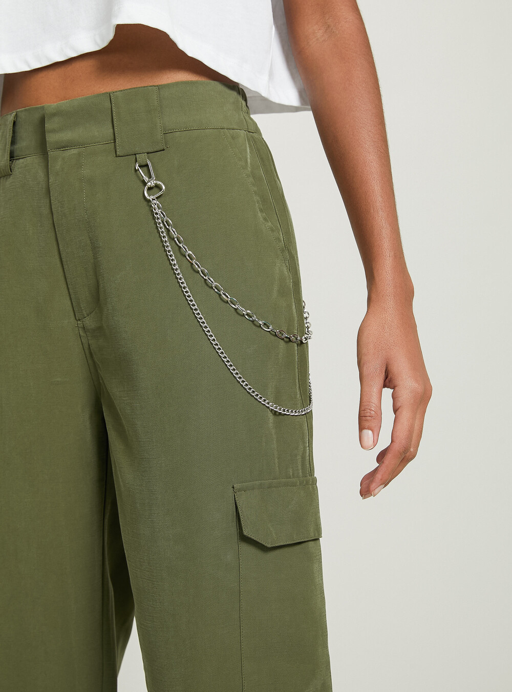 Pantaloni In Misto Lino Con Catena Alcott Pantaloni E Leggings Donna