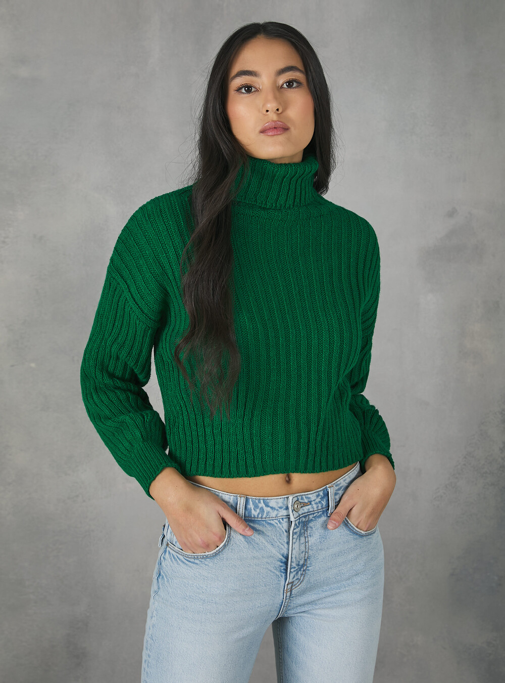 Pullover Collo Alto A Coste
