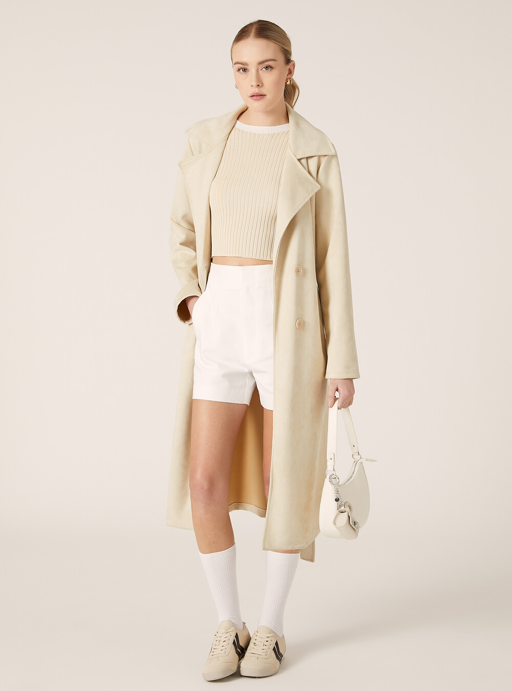 Cappotto Trench Effetto Camoscio Con Cintura Alcott Cappotti