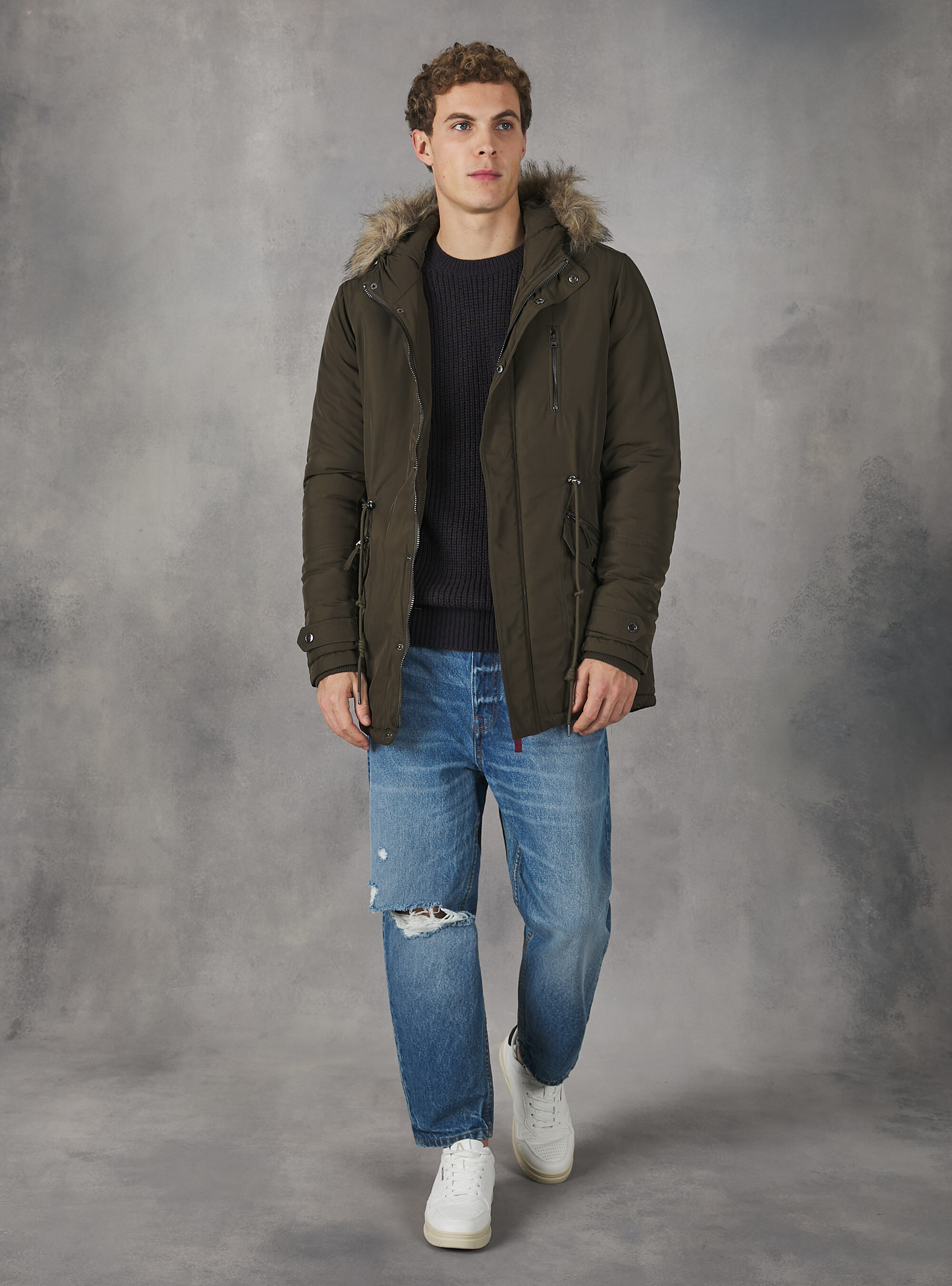 Hooded padded parka