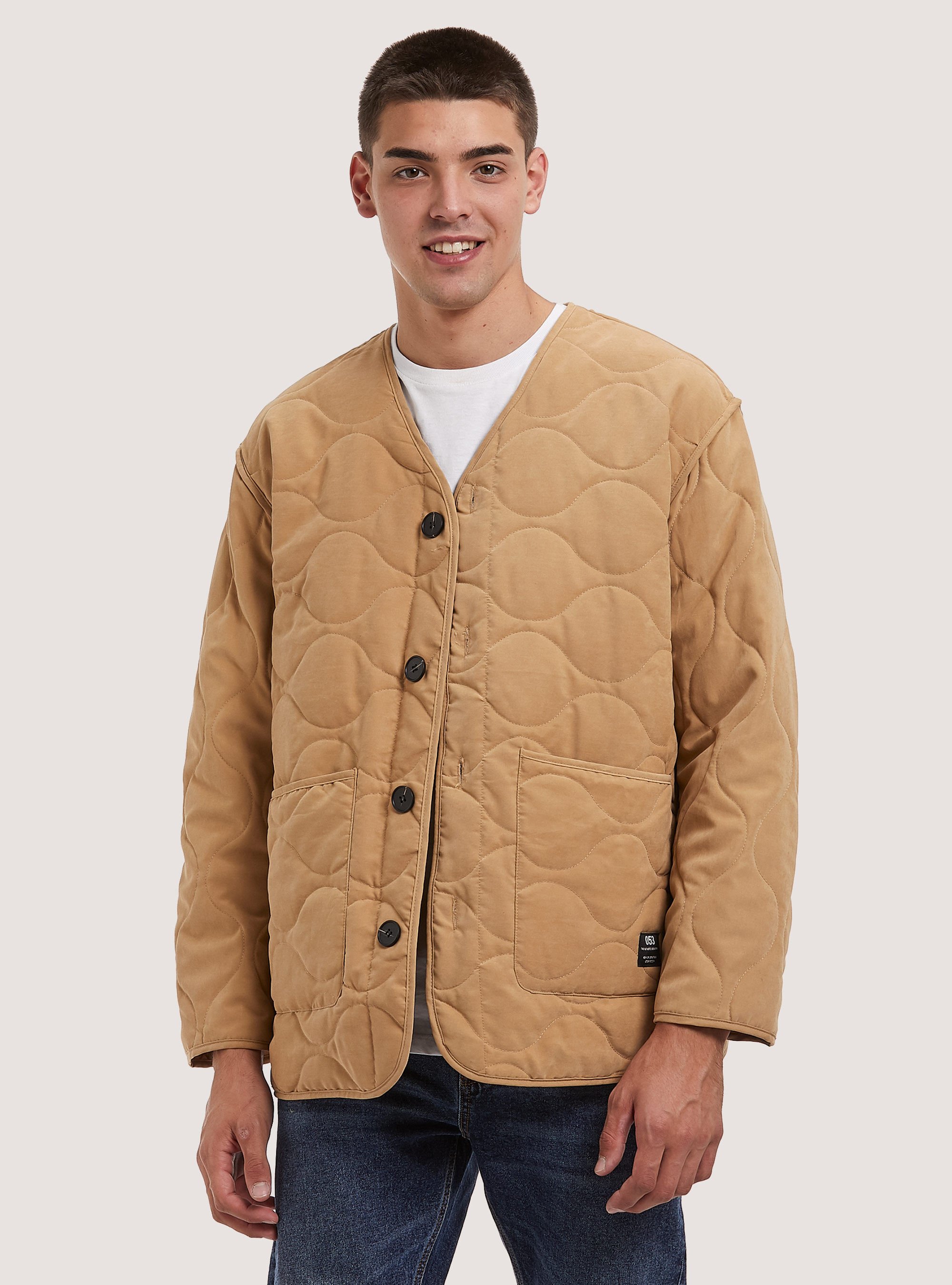 Quilted jacket with recycled padding