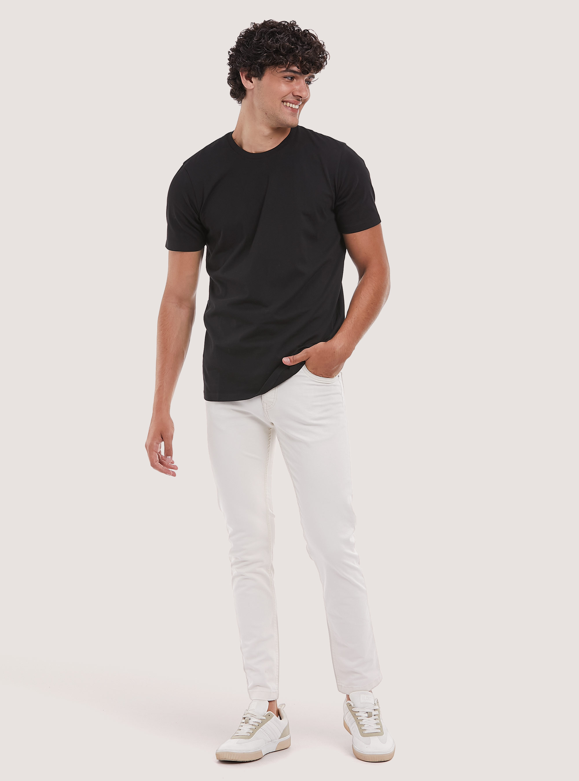Recycled cotton skinny fit trousers